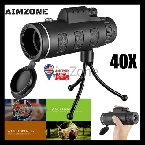 Aimzone 40x Power Zoom Monocular 40x60 Hd Compact Handheld Telescope