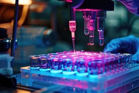 Scientists Using Microfluidic Devices For Biological And Chemical Experiments Premium Ai