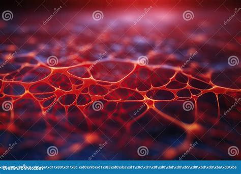 Human Nervous System Background In Blur Red Color Ai Generative Stock