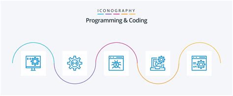 Paquete De Iconos Azul 5 De Programación Y Codificación Que Incluye