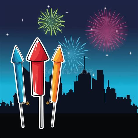 Firework Celebration Explosion Night Icon Vector Graphic Stock Vector