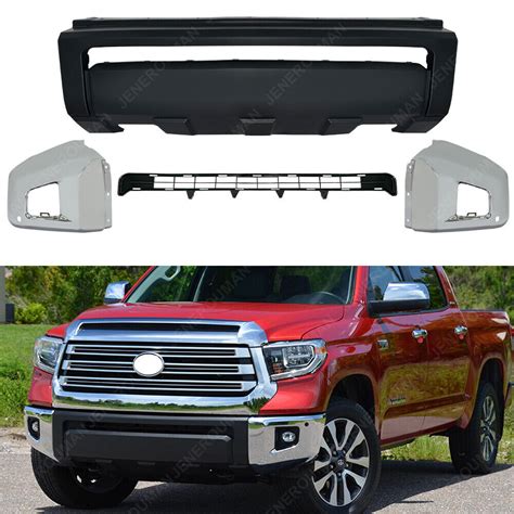 Chromed Front Steel Bumper Ends Kit Lower Valance For 2014 2021 Toyota