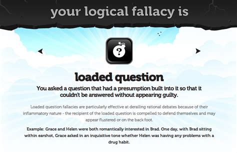 Eville Times Logical Fallacy 10 Loaded Question