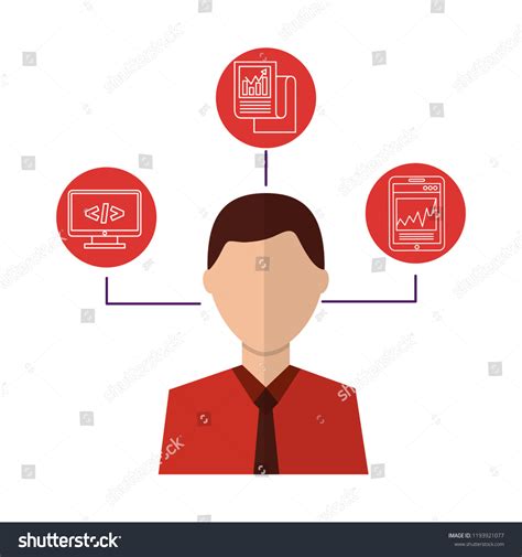 Portrait Man Coding Programmer Stock Vector Royalty Free