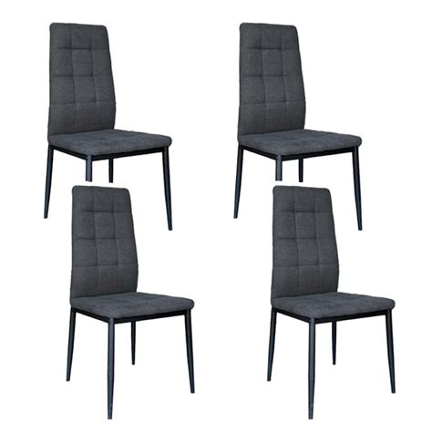 Pack De 4 Sillas De Comedor En Kit Patas Metálicas Asiento Y Respaldo
