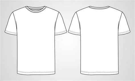 Short Sleeve Basic T Shirt Fashion Flat Sketch