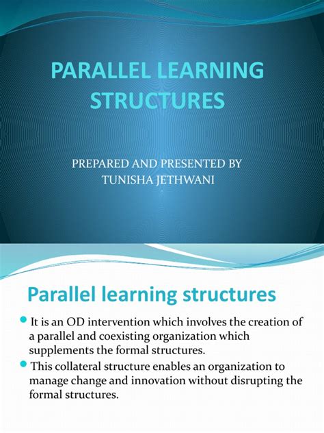parallel learning structures pdf innovation learning