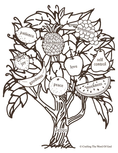 Fruits Of The Spirit Printable Sheet Coloring Page