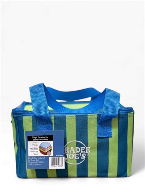 Trader Joes Bags Trader Joes New Striped Mini Insulated Bag Blue
