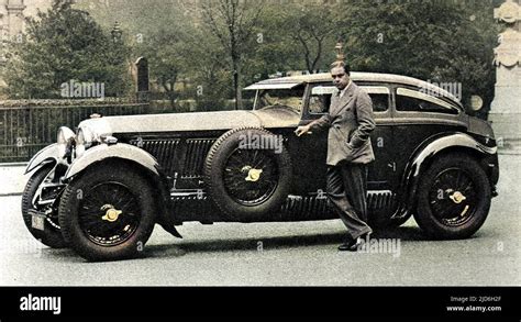 Captain Woolf Barnato With His Speed Six Bentley Fitted With A Racing