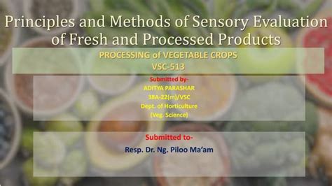 Descriptive Analysis For Sensory Evaluation Pptx