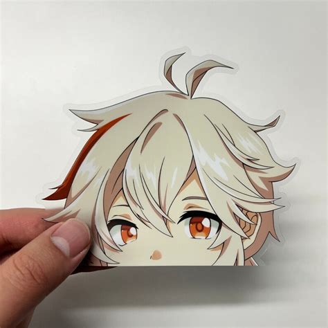 Kazuha Clear Peeker Sticker Anime Peeking Decal Etsy