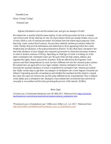 Substantive Law And Procedural Law It Sets Out The Procedure For How