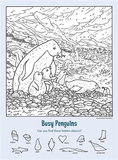 바쁜 펭귄 숨겨진 개체 찾기 어린이 대답 Hidden Pictures Hidden Pictures Printables Find The Hidden Objects