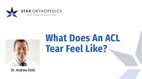 What Does An Acl Tear Feel Like Frisco Tx Knee Hip Shoulder Joint Surgery