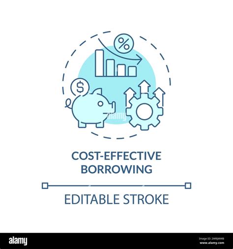 Cost Effective Borrowing Soft Blue Concept Icon Stock Vector Image