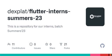 Github Dexplatflutter Interns Summers 23 This Is A Repository For