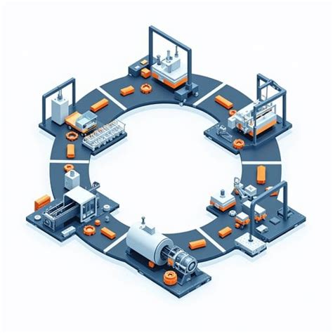 Free Circular Manufacturing Process Image Manufacturing Isometric