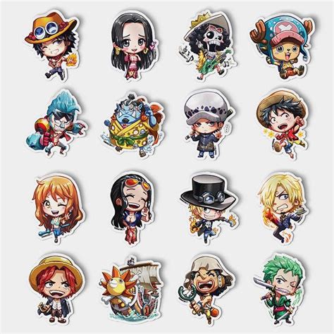 Op Vinyl Sticker Full Set 16 Pcs Vinyl Sticker One Piece Tattoos