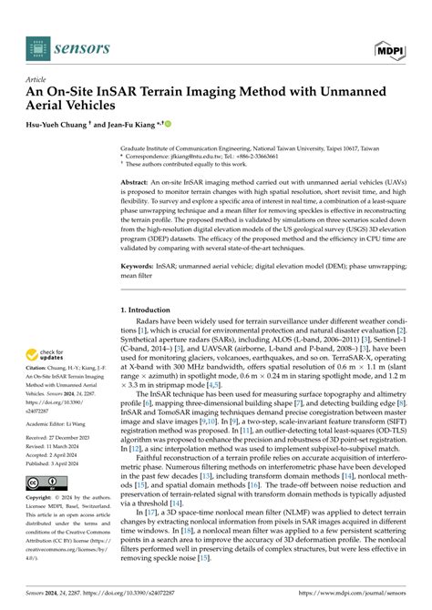 Pdf An On Site Insar Terrain Imaging Method With Unmanned Aerial Vehicles