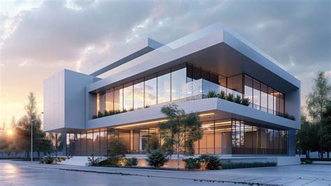 3d Render Of Modern Data Center Office Building With Glass Facade And