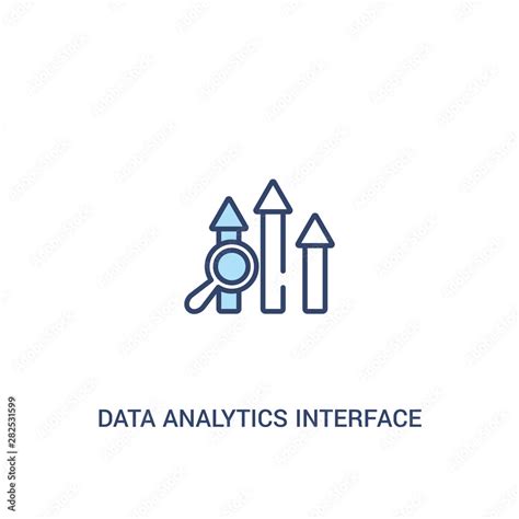 Data Analytics Interface Concept 2 Colored Icon Simple Line Element Illustration Outline Blue