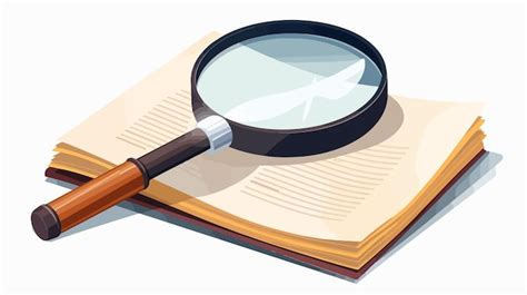 Magnifying Glass Over Paper Cartoon Vector Illustration Premium Ai