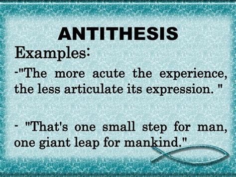 Antithesis Examples In Literature