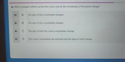 Solved When A Polygon Reflects Across The Y Axis How Do The