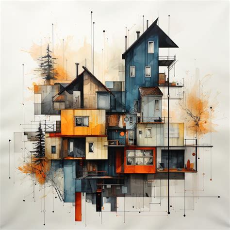 Collage Conceptual For Real Estate And Construction Houses On White