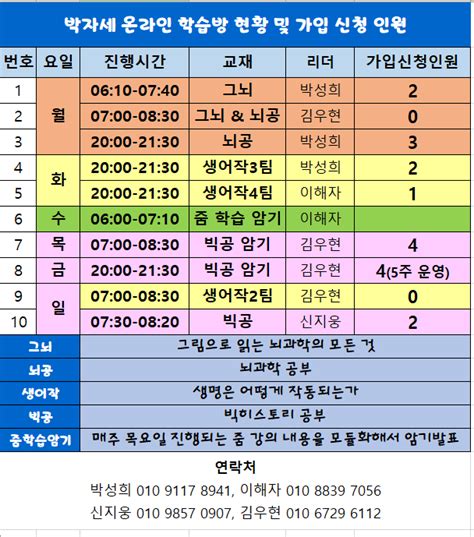 하고싶은말 박자세 온라인학습모임 및 가입신청 안내