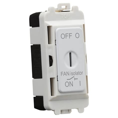 Knightsbridge 10a Triple Pole Fan Isolator Key Grid Switch Matt White 939878 Uk Shelving Ltd