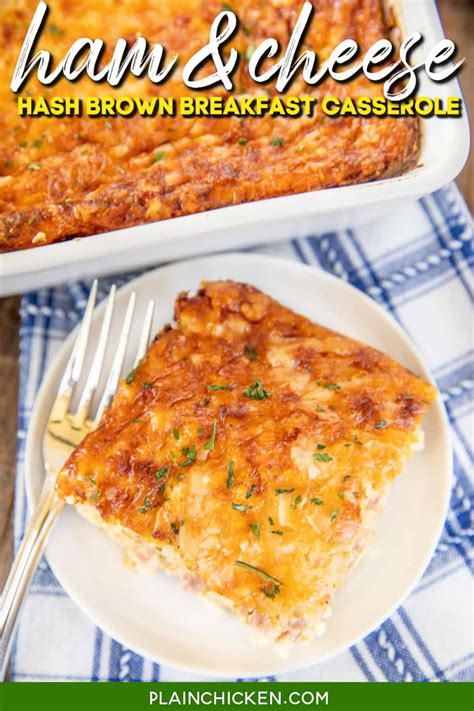 Ham And Cheese Hash Brown Breakfast Casserole Plain Chicken