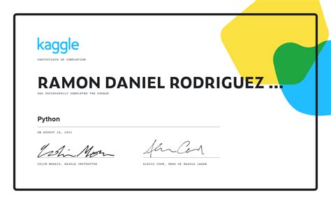 Ramon Daniel Rodriguez Soto Completed The Python Course On Kaggle