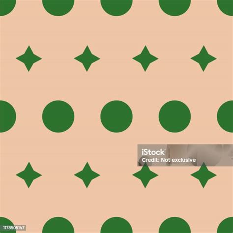 매끄러운 패턴 베이지 색 배경에 녹색 물방울 무늬와 마름모꼴 벡터 그림 0명에 대한 스톡 벡터 아트 및 기타 이미지 0명 가방 개체 그룹 Istock