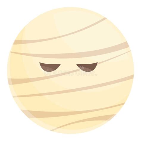 Round Mummy Face Looking Up Expressing Boredom Stock Vector