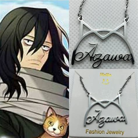 My Hero Aizawa Necklace Academia Cat Ears 18 Inch Silver Jewelry For