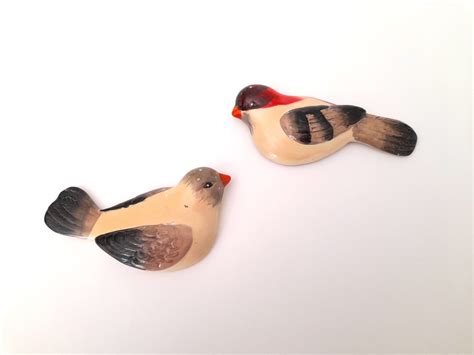 Vintage Ceramic Bird Wall Decor Set Of 2 Small Sparrows Shabby Etsy