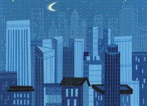 Powerpuff Girls City Townsvile Background Ppg Cartoon Nighttime