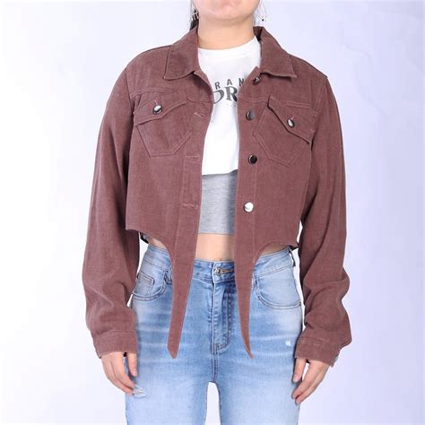 Custom Brown Colored Curvy Hem Designed Plus Size Long Sleeve Women