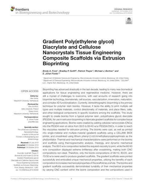 Pdf Gradient Polyethylene Glycol Diacrylate And Cellulose