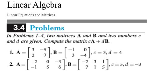 solved in problems 1 4 two matrices a and b and two
