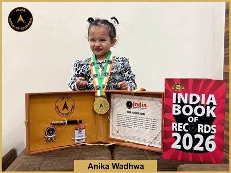 Anika Wadhwa Ibr Achiever India Book Of Records