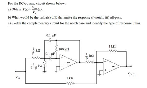 For The RC Op Circuit Shown Below A Obtain Chegg