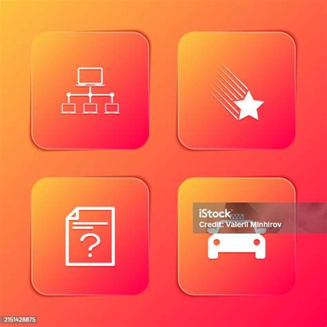 Set Computer Network Falling Star Unknown Document And Taxi Car Icon