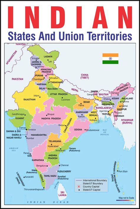 India Political Map With States And Capitals