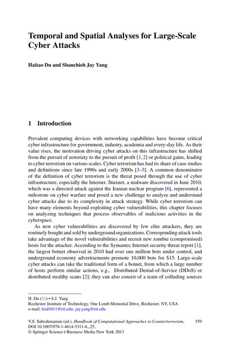 pdf temporal and spatial analyses for large scale cyber attacks