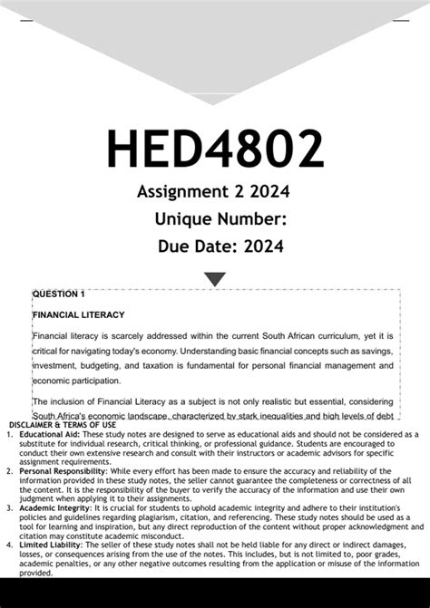 Hed4802 Assignment 2 Answers 2024 Distinction Guaranteed