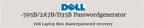 Dell Bios Master Password
