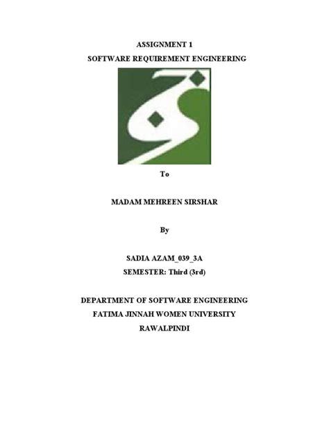 Assignment 1 Software Requirement Engineering Pdf Communication